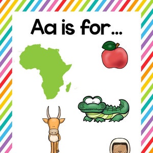 26 Printable Rainbow Bordered Alphabet Phonics Posters. Classroom Wall ...