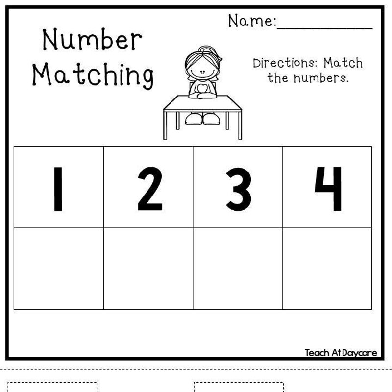 Preschool Numbers Worksheet - Etsy
