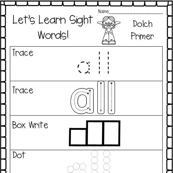 Dolch Sight Words - Etsy