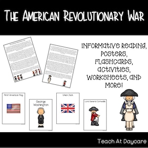 The American Revolutionary War Educational Study Unit. Worksheets ...