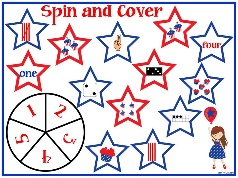 10 Printable 4th of July Themed Kindergarten Math Center Games and ...