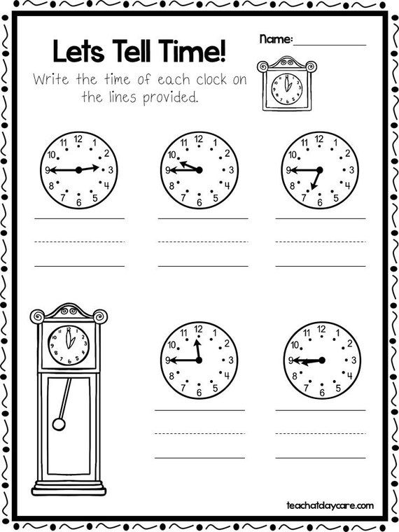 Telling Time For 2nd Grade
