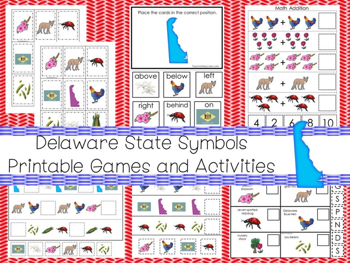 30 Delaware State Symbols themed Learning Games Download. ZIP | Etsy