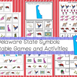 30 Delaware State Symbols Themed Learning Games Download. ZIP File ...