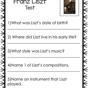 Franz Liszt Great Composer Unit. Music Appreciation. - Etsy