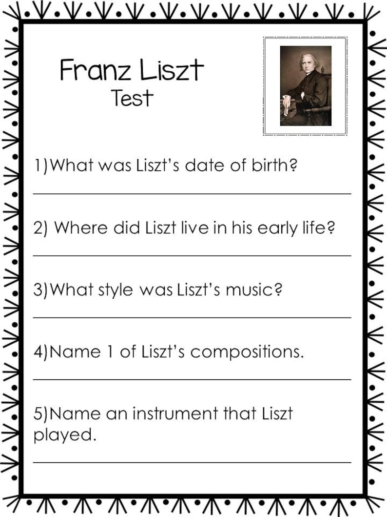 Franz Liszt Great Composer Unit. Music Appreciation. - Etsy