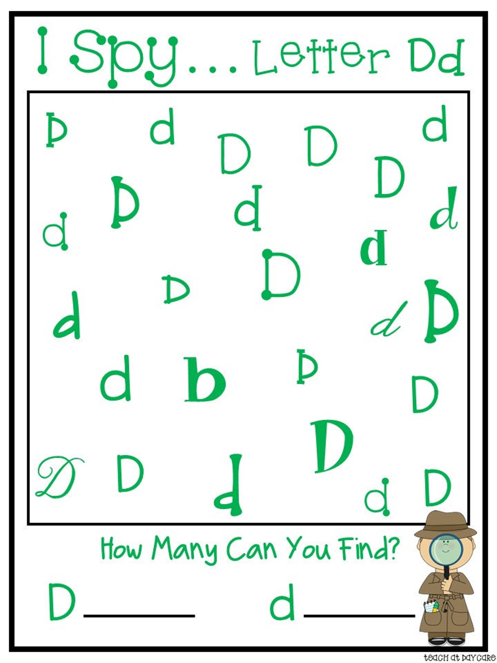 26 Alphabet I Spy Letters A-Z Games and Worksheets. Color & Black and ...