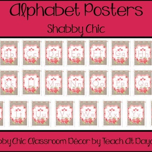 26 Printable Shabby Chic Alphabet Posters. 8x10 Classroom Accessories ...