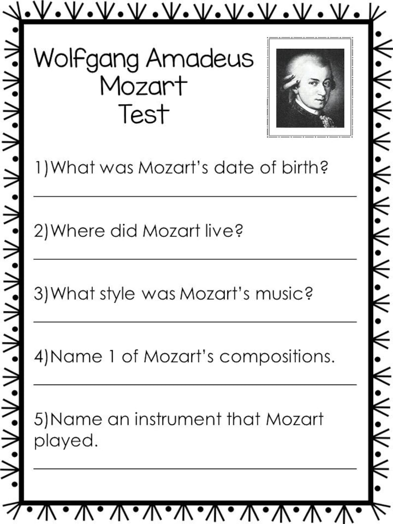 Wolfgang Amadeus Mozart Great Composer Unit. Music | Etsy