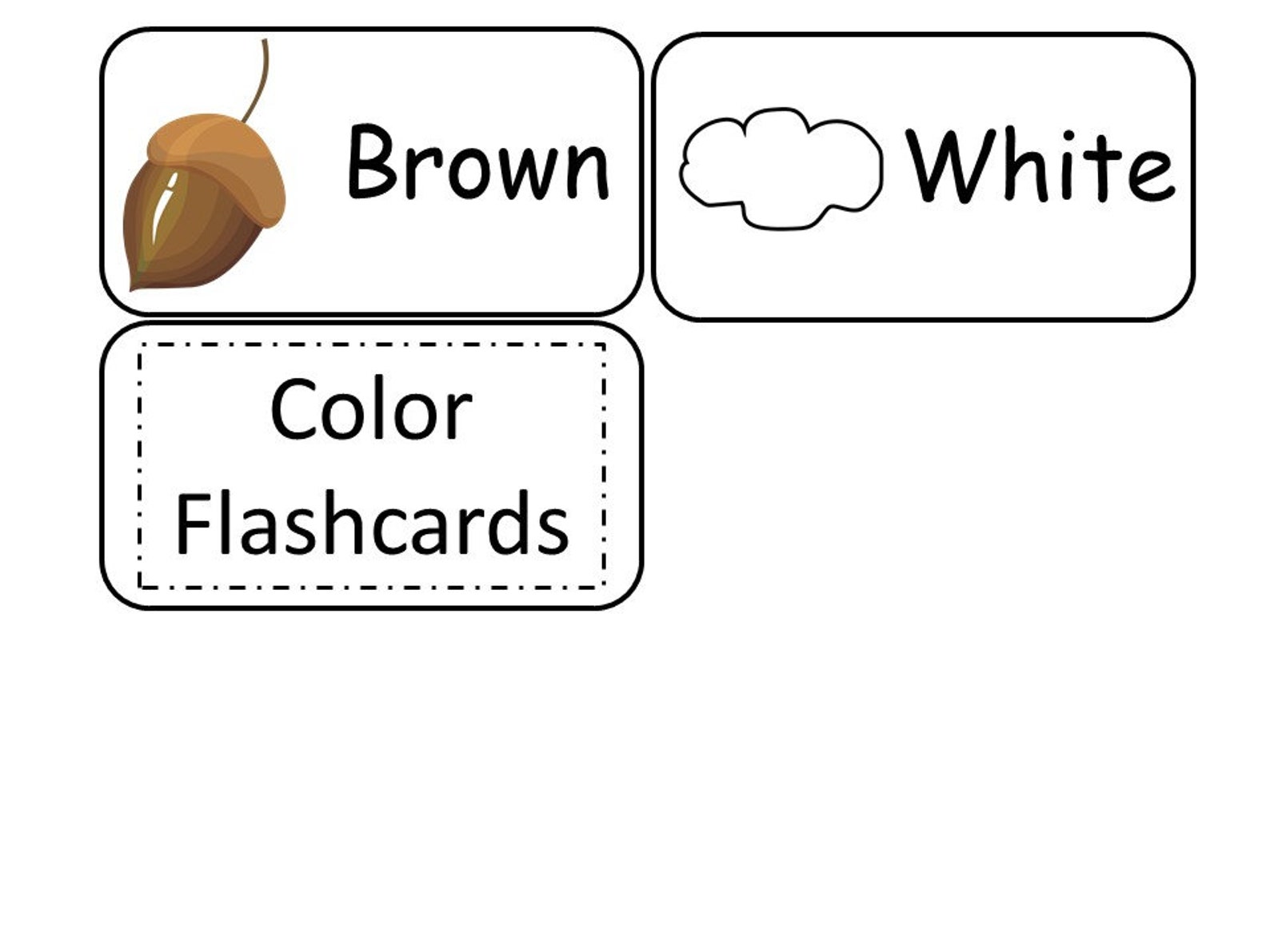 20 Printable Colors Flashcards. Preschool-3rd Grade - Etsy