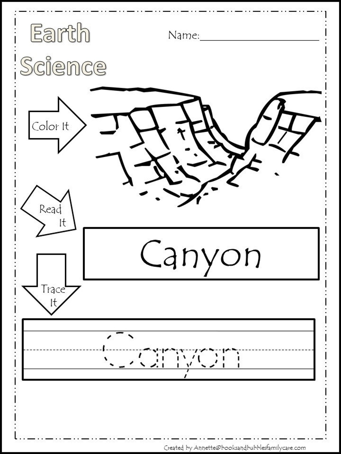 30 Earth Science Printable Worksheets. Color Read Trace Land | Etsy