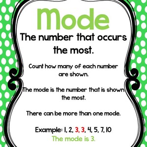 4 Printable Mean, Median, Mode, and Range Math Posters. Full Page ...