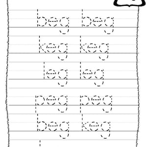 27 Printable Trace the CVC Word Worksheets. Preschool Phonics Activity ...