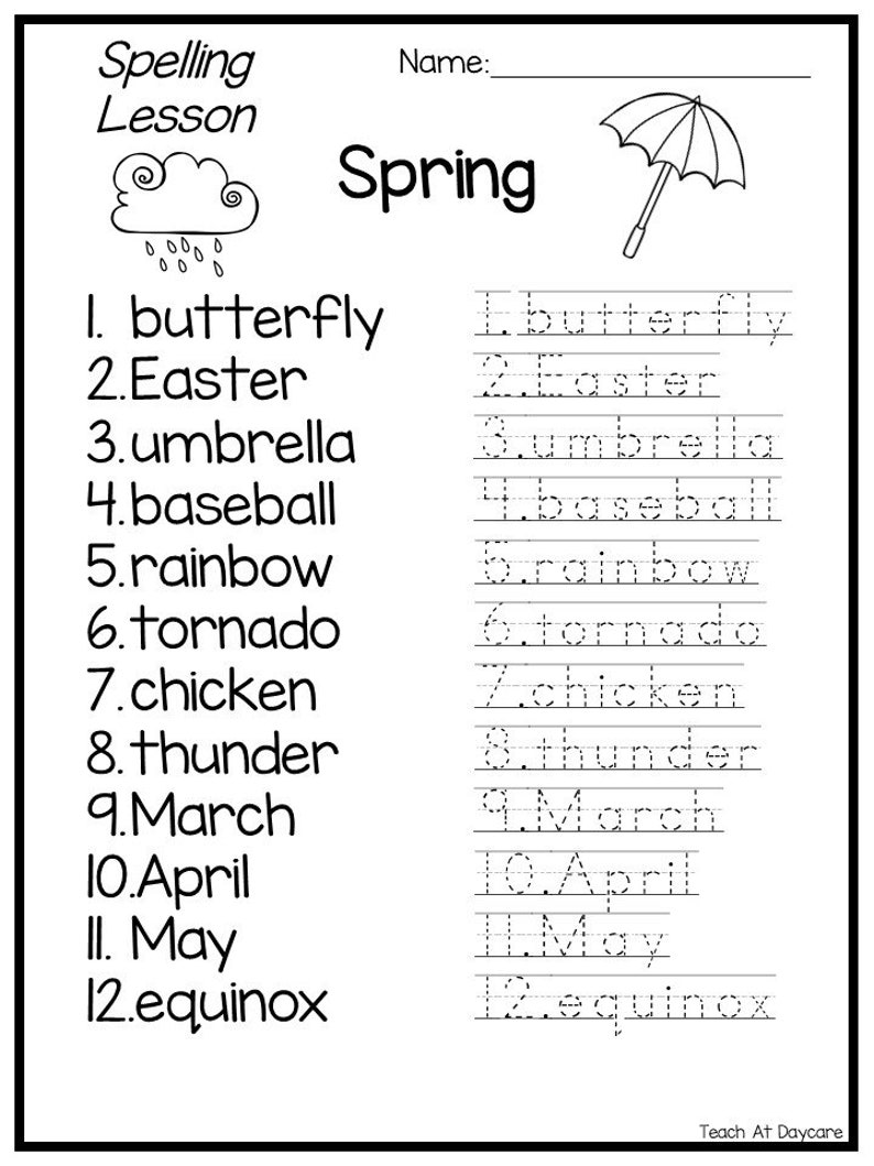 Second Grade Spring Themed Words Spelling Activity. - Etsy