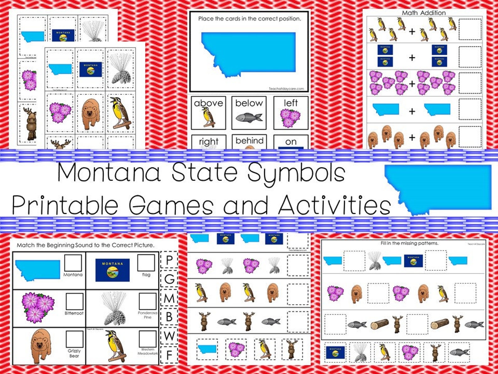 30 Montana State Symbols Themed Learning Games Download. ZIP - Etsy