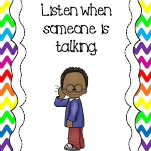 8 Printable Manners Posters. Full Page Classroom Wall Charts. 8.5 X 11 ...