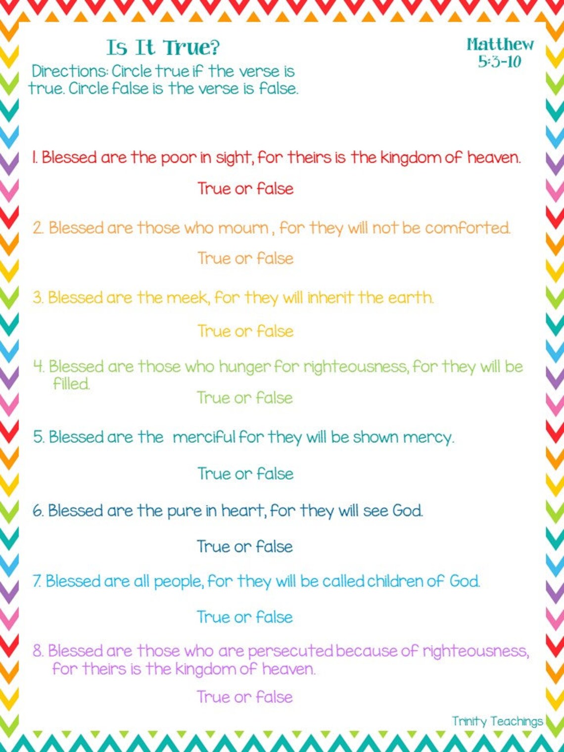 The Beatitudes Learning Packet. Activities and Worksheets. Color and ...