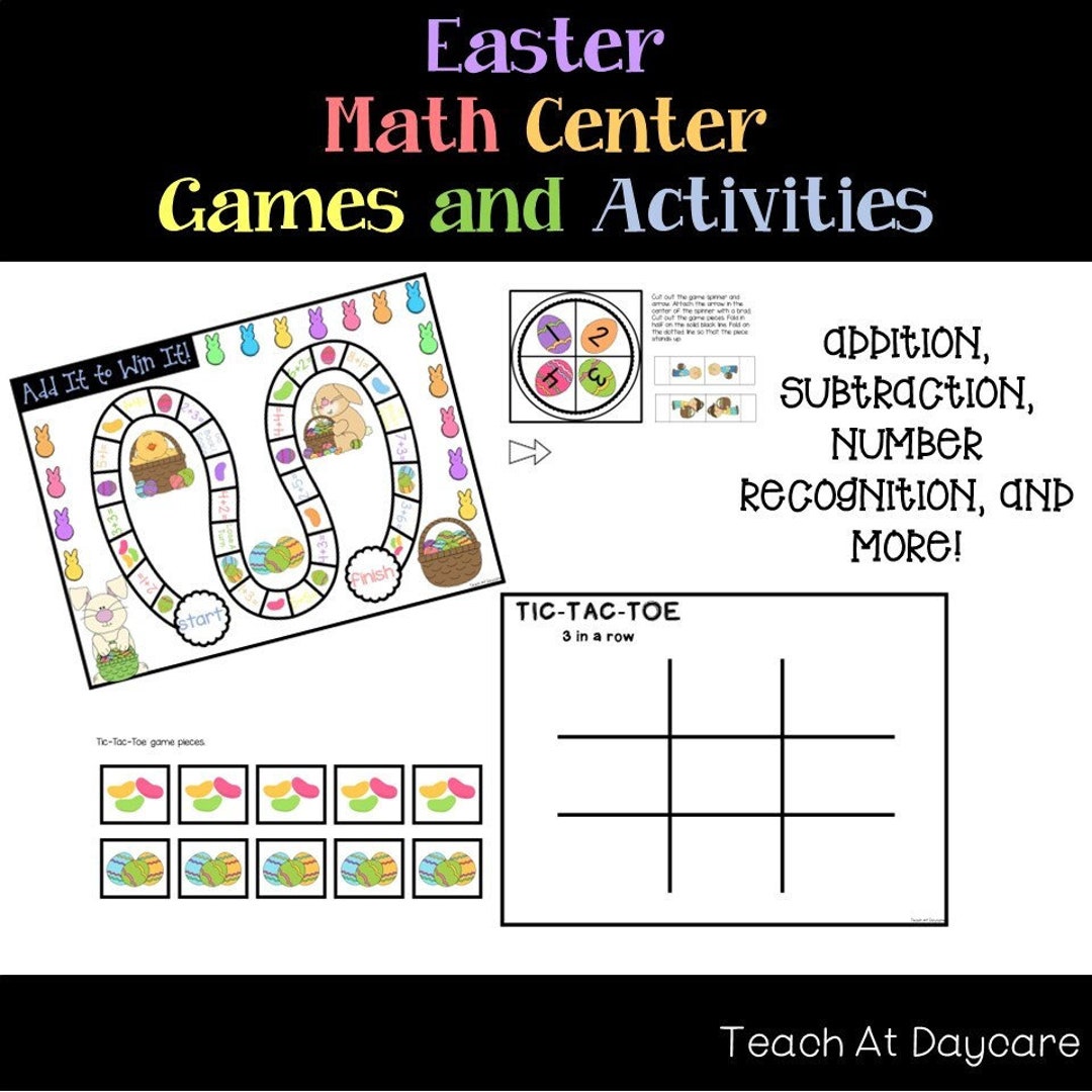 10 Printable Easter Themed Kindergarten Math Center Games and ...