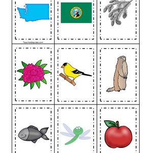 30 Washington State Symbols Themed Learning Games Download. ZIP File ...