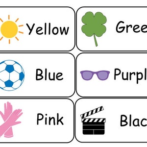 20 Printable Colors Flashcards. Preschool-3rd Grade Educational ...