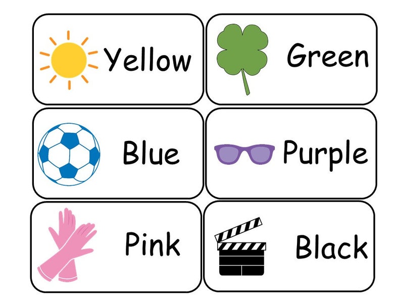 20 Printable Colors Flashcards. Preschool-3rd Grade Educational ...