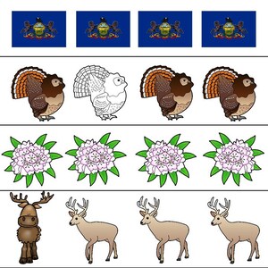 30 Pennsylvania State Symbols Themed Learning Games Download. ZIP File ...