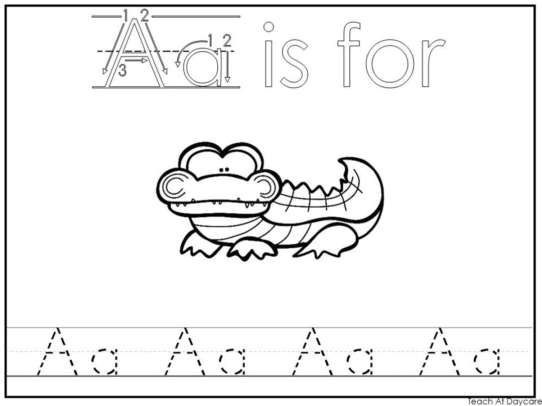 Alphabet Animal Phonics Color and Trace Worksheets. Preschool-kdg ...