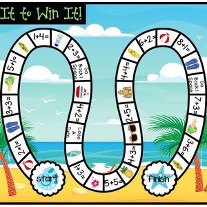 10 Printable Beach Themed Kindergarten Math Center Games and Activities ...