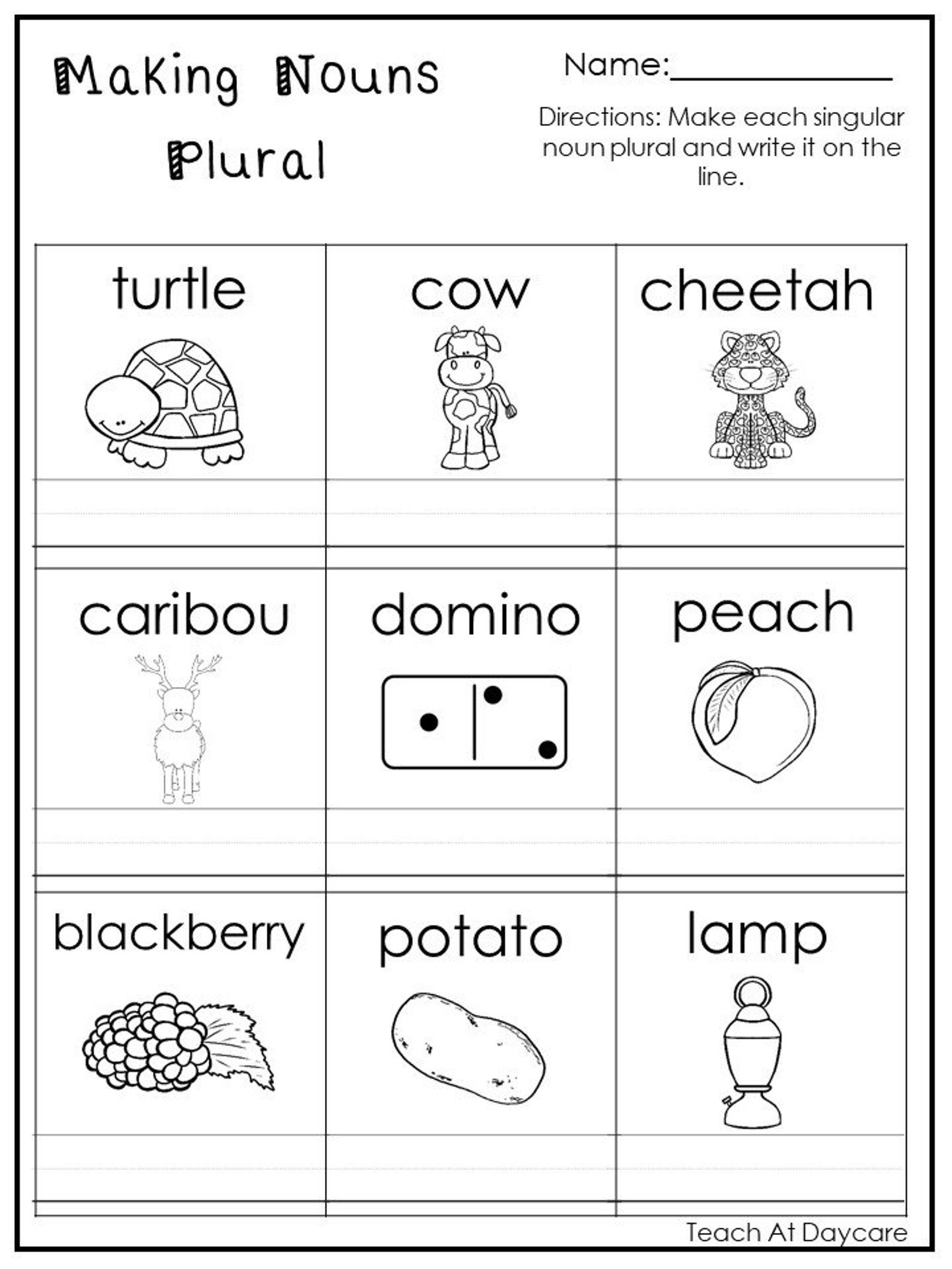 10 Printable Making Nouns Plural Worksheets. 1st-3rd Grade ELA - Etsy