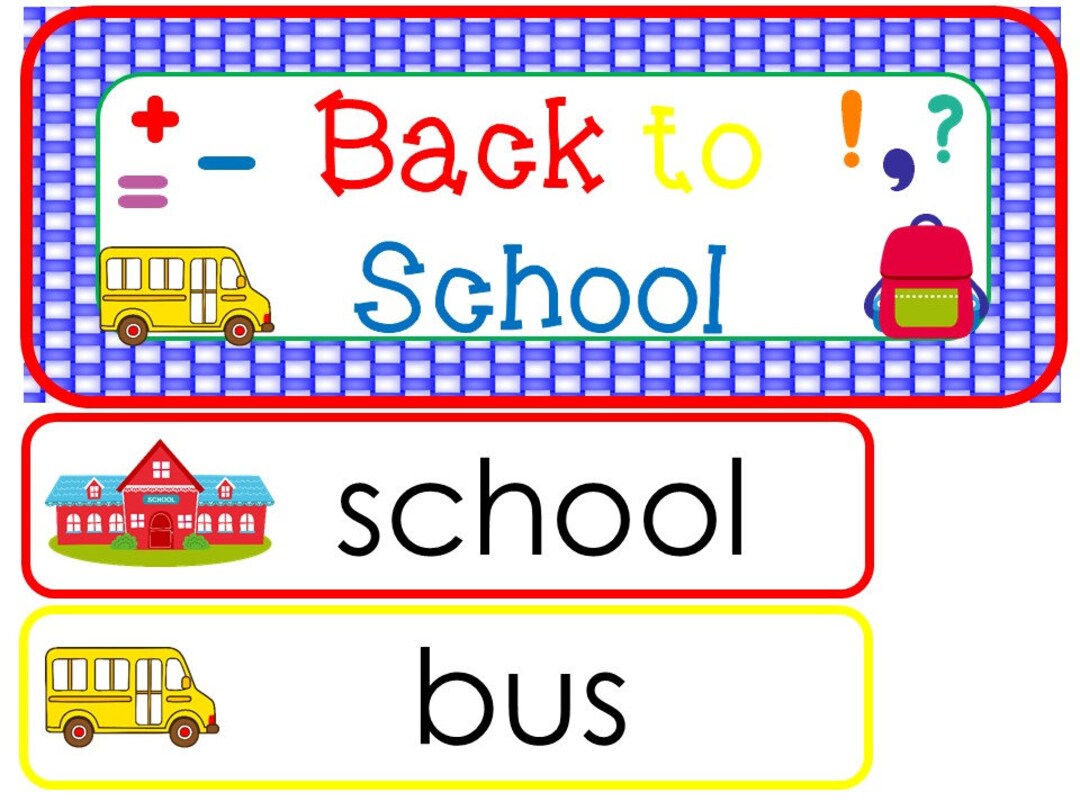 Back to School Single Week Themed Word Wall Set. Classroom Bulletin ...