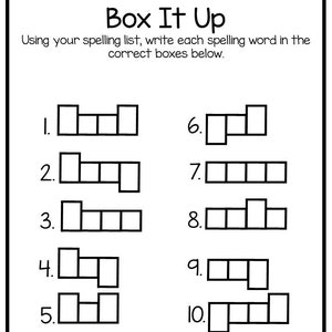 Fry First Hundred Words 91-100 Single Week Spelling Unit. Trace, Box ...
