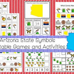 30 Arizona State Symbols Themed Learning Games Download. ZIP File ...