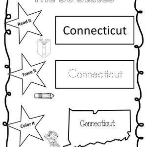The 50 States Read It, Trace It, Color It Geography Worksheets ...