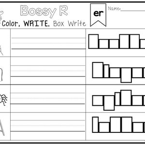 20 Printable R-controlled Vowel Words Color, Trace, Write, Box Write ...