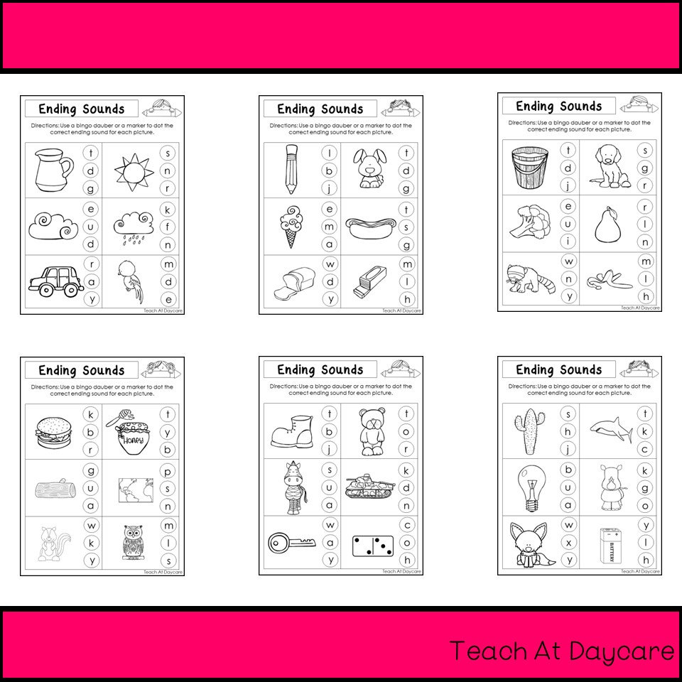 20 Ending Sound Worksheets For Kindergarten Worksheet From Home