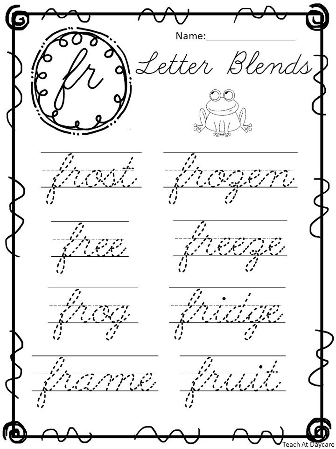 20 Printable Cursive Blends Trace the Word Worksheets. - Etsy