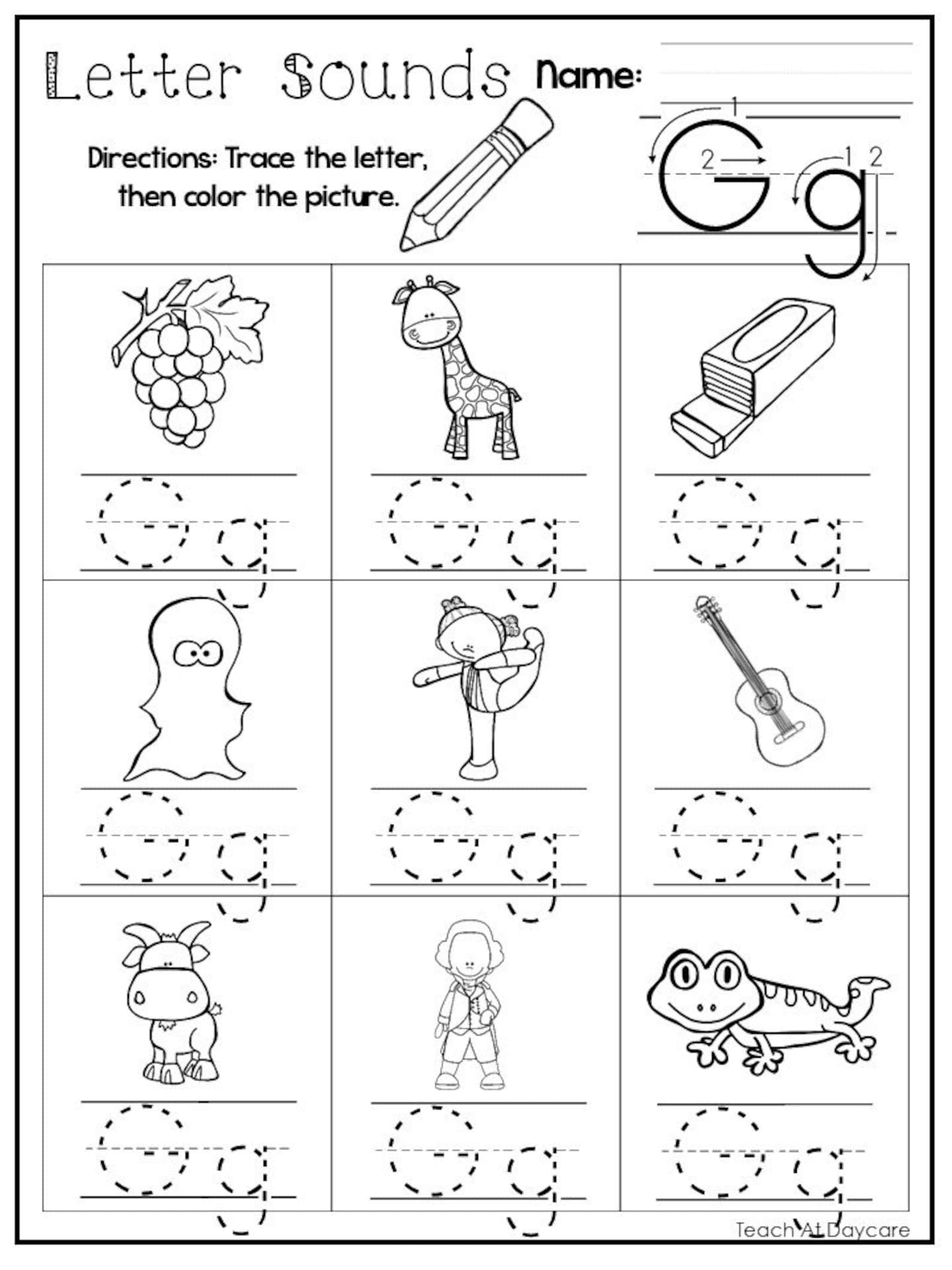 24 Printable Alphabet Letter Sounds Worksheets. Preschool-kdg - Etsy
