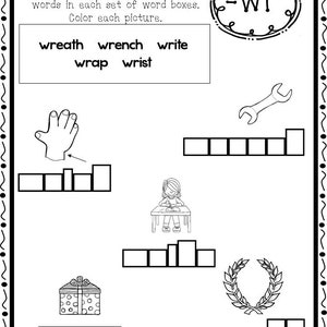 10 Printable Digraphs Box Writing Worksheets. Kindergarten-2nd Grade ...
