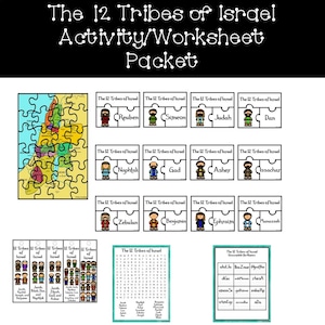 The 12 Tribes of Israel Activity and Worksheet Packet. Color and Black ...