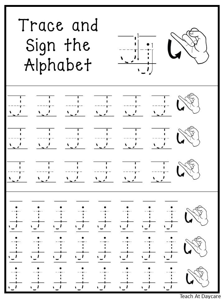 ASL Trace and Sign the Alphabet Worksheets. Preschool Phonics and ...