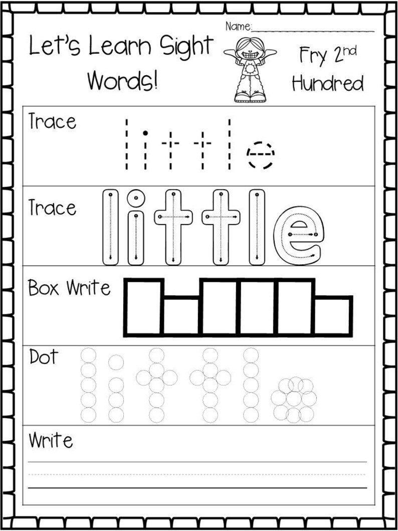 100 Printable Let's Learn Fry 2nd Hundred Sight Words - Etsy