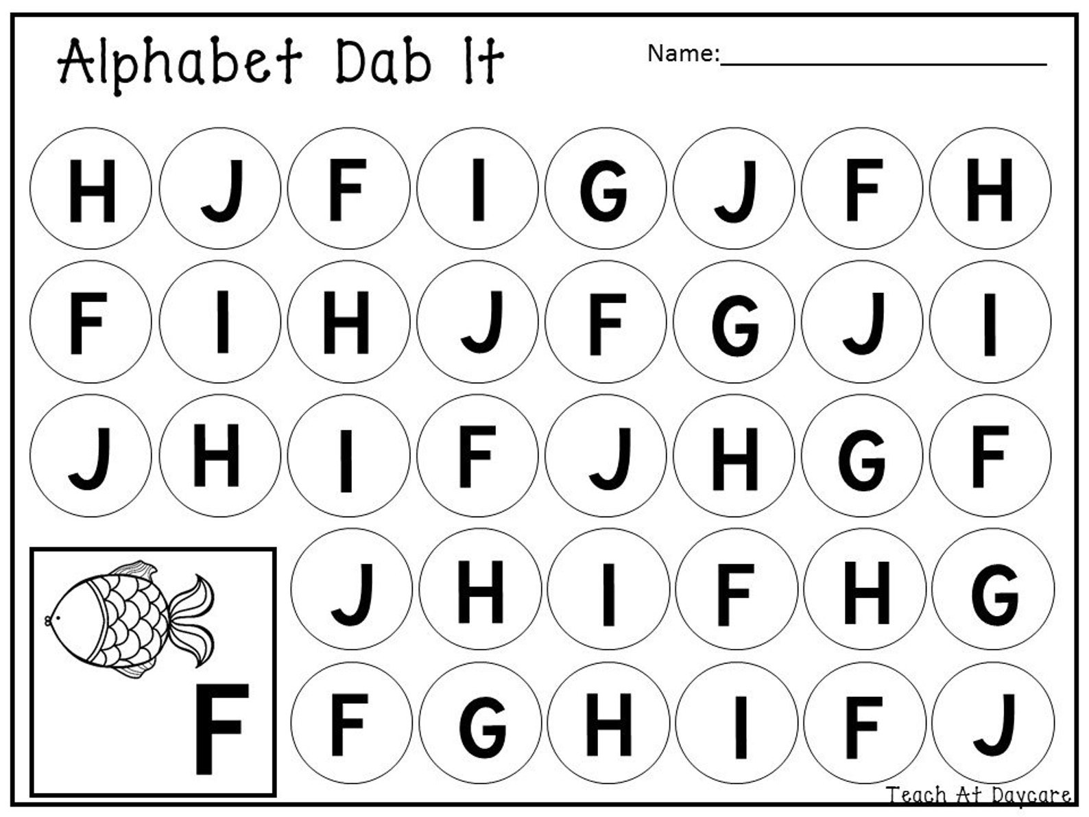 26 Printable Alphabet Uppercase Dab It Worksheets. - Etsy