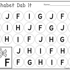 26 Printable Alphabet Uppercase Dab It Worksheets. Preschool-kdg ...