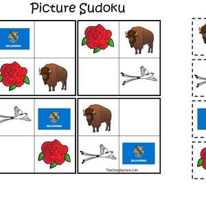 30 Oklahoma State Symbols Themed Learning Games Download. ZIP File ...