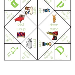 26 Alphabet Phonics Fortune Tellers. Color & Black and White Cootie ...