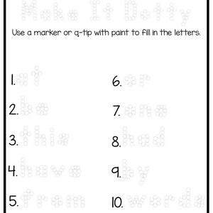 Fry First Hundred Words 21-30 Single Week Spelling Unit. Trace, Box ...