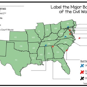 The American Civil War Educational Study Unit and Lesson. Worksheets ...