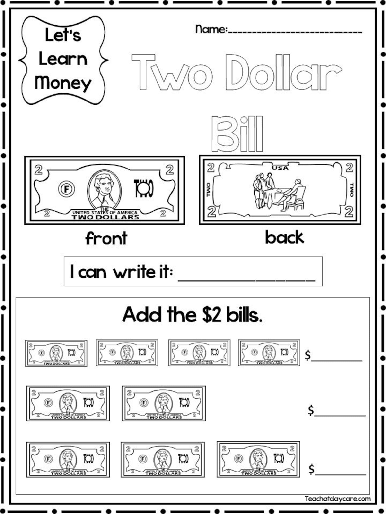 12 Printable Let's Learn Money Worksheets. Kdg.2nd Grade - Etsy UK