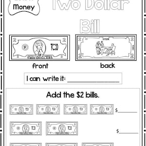 12 Printable Let's Learn Money Worksheets. Kdg.-2nd Grade Math. - Etsy