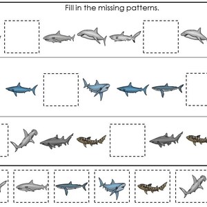 30 Sharks Printable Preschool Educational Games Download. Games and ...